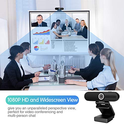 EICKMO 1080P Webcam with Microphone,Full HD Webcam,USB Desktop Laptop Computer Web Camera,Plug and Play,for Windows Mac OS,for Video Streaming,Calling,Conferencing,Online Teaching,Gaming