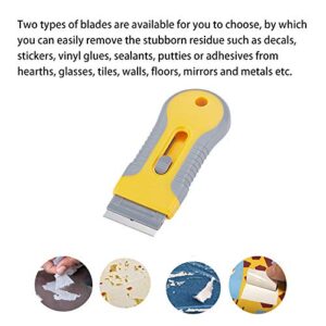 Razor Blade Scrape with 15pcs Extra Blades, Scraper Tool, Razor Blade Retractable, Paint Stripping Tool, Cleaning Tool for Removing Labels, Stickers, Decals, Paint from Glass and Stovetop-WEGAZ