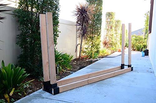 HANDYGO Firewood Rack - High Strength Carbon Steel Fireplace Log Holder, Outdoor Firewood Racks, for Fitting Backyard Fire Pits Wood Storage Bracket, Black