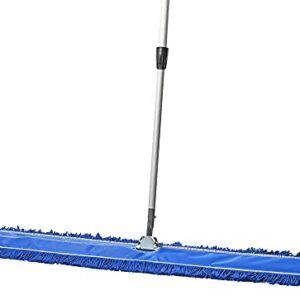 Tidy Tools Commercial Dust Mop & Floor Sweeper, 48 in. Dust Mop for Hardwood Floors, Reusable Dust Mop Head, Extendable Mop Handle, Industrial Dry Mop for Floor Cleaning & Janitorial Supplies, Blue