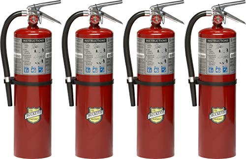 Pack of 4 11340 ABC Multipurpose Dry Chemical Hand Held Fire Extinguisher with Aluminum Valve and Wall Hook, 10 lbs Agent Capacity.