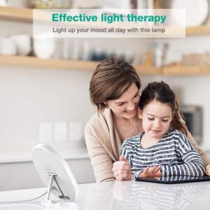 Light Therapy Lamp, UV-Free 10000 Lux Therapy Light Daylight Lamp Touch Control with 3 Adjustable Brightness Levels & 4 Timer Function, Large Light Surface & Rotatable Stand for Home/Office