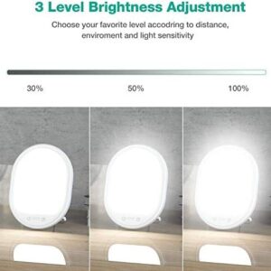 Light Therapy Lamp, UV-Free 10000 Lux Therapy Light Daylight Lamp Touch Control with 3 Adjustable Brightness Levels & 4 Timer Function, Large Light Surface & Rotatable Stand for Home/Office