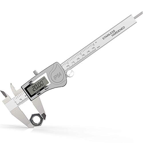 EaseBuy IP54 Waterproof Digital Caliper 6 inch, Stainless Steel Electronic Vernier Calipers, Millimeter Inch Conversion, 0.0005"/0.01mm Resolution Accurate Measuring Tool