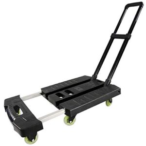 teerwere portable folding handcart pull trolley cargo folding flatbed cart handling helper mute trolley cargo trailer portable luggage trolley multi function folding handcart