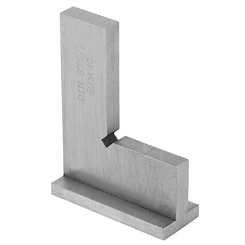 Carbon Steel Flat 90 Degree Right Angle Ruler, Machinist Square Carpenter Square with Seats (#1 Level 2 50 X 40)