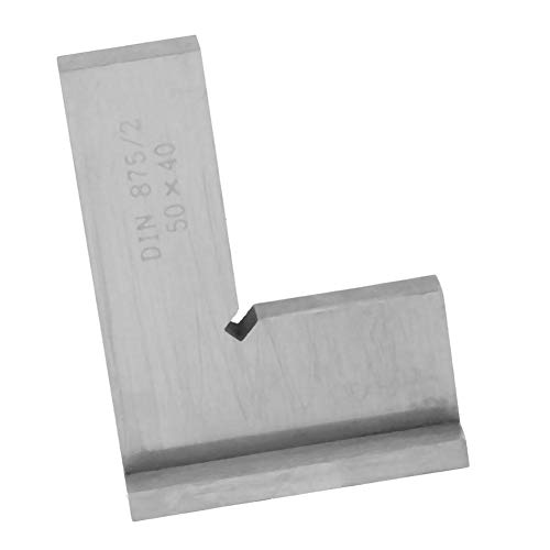 Carbon Steel Flat 90 Degree Right Angle Ruler, Machinist Square Carpenter Square with Seats (#1 Level 2 50 X 40)