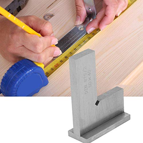 Carbon Steel Flat 90 Degree Right Angle Ruler, Machinist Square Carpenter Square with Seats (#1 Level 2 50 X 40)