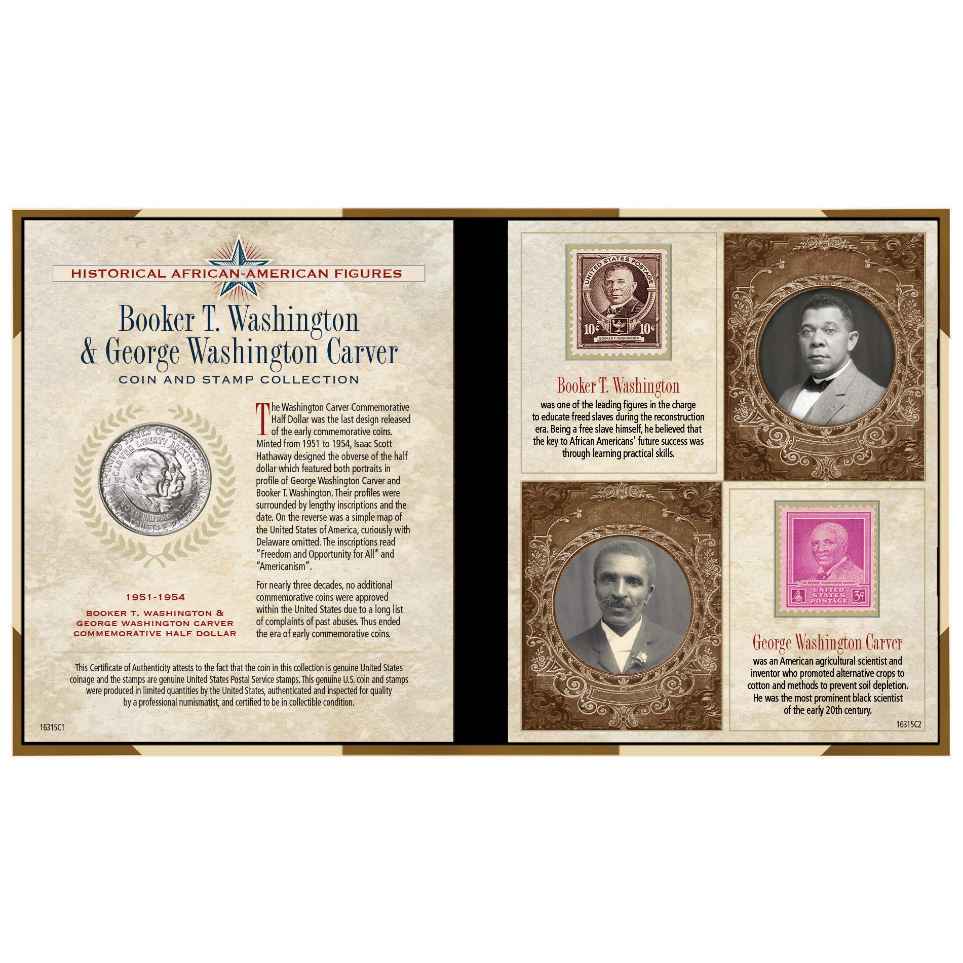 Black History African American Carver Washington Commemorative Coin and Stamp United States Collector Set