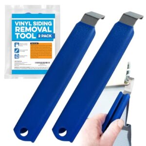 2 pack vinyl siding removal tool for installation and repair, extra long non-slip grip handle, easy removal of vinyl sidings without damaging siding, high-quality one-piece steel zip tool