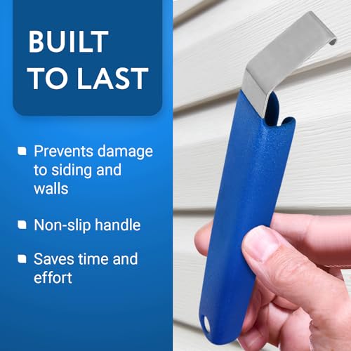 2 Pack Vinyl Siding Removal Tool for Installation and Repair, Extra Long Non-Slip Grip Handle, Easy Removal of Vinyl Sidings Without Damaging Siding, High-Quality One-Piece Steel Zip Tool