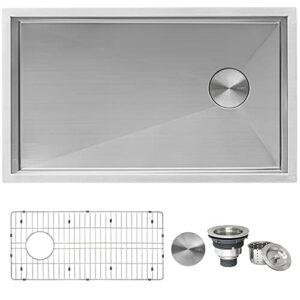 ruvati 30-inch slope bottom offset drain undermount kitchen sink single bowl - rvh7480