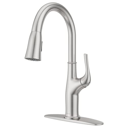 Pfister Highbury Kitchen Faucet with Pull Down Sprayer, Single Handle, High Arc, Stainless Steel Finish, LG529HGS