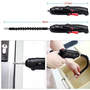 Electric Screwdriver, 3.6V Cordless Screwdriver Rechargeable with 44pcs Screwdriver Bit Set, Front LED Light, Flexible Shaft, Micro USB, Carrying Case, Easy for Small Home Projects