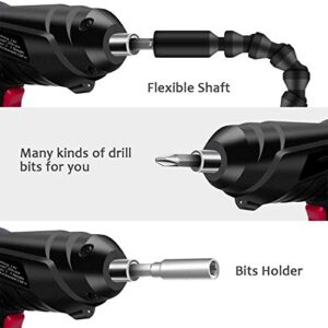 Electric Screwdriver, 3.6V Cordless Screwdriver Rechargeable with 44pcs Screwdriver Bit Set, Front LED Light, Flexible Shaft, Micro USB, Carrying Case, Easy for Small Home Projects