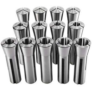 KUNTEC 13 Piece Precision R8 Collet Set Mill Collets Set Taper Spindle R8 Collets for Mill Machine 1/8inch - 7/8inch