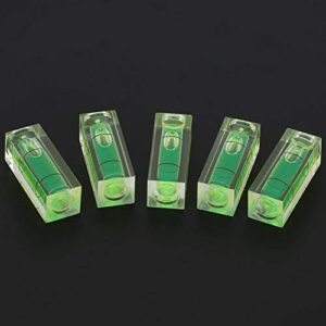 Mini Bubble Level, 5 pcs High Square Horizontal Bubble Level Picture Hanging Levels Mark Measuring Instruments Layout Tools 15x15x40MM