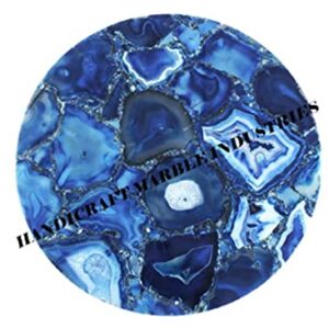 Blue Agate Stone Round Coffee Table Top, Blue Agate Stone Round Counter Top, Blue Agate Stone Round Centre Table Top, Blue Agate Stone Round Dining Table Top, Home Decor, Piece Of Conversation