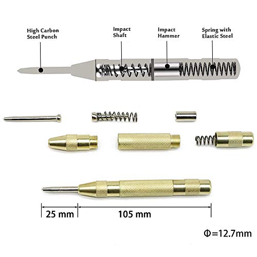 6pcs Titanium Twist 3-8mm Saw Drill Bit Set with Center Punch Tool, High Speed Steel Pulling Carpenter Wood Metal Plastic Cutting Hole Sawtooth Twist Bits Groove Drills Tool