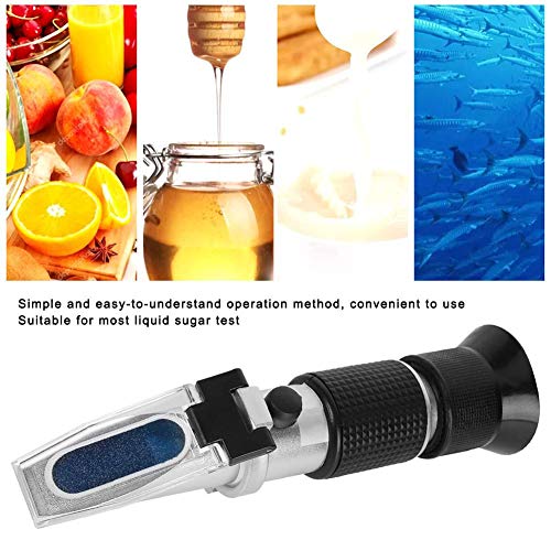 Brix Meter Refractometer - Brix Refractometer Handheld Hand-Held 0-80% Brix Liquid Measuring Equipment RHB-80ATC