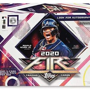 2020 Topps Fire Blaster Box - 7 Packs Plus One 4 Card Bonus Pack Per Box (Look for Autograph Cards) Free Shipping