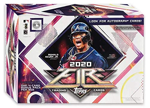 2020 Topps Fire Blaster Box - 7 Packs Plus One 4 Card Bonus Pack Per Box (Look for Autograph Cards) Free Shipping