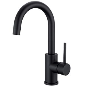 bar sink faucets single hole, wipphs matte black mini kitchen sink faucets, single handle lead-free modern wet bar sink faucets