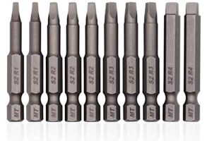 roberston bits set, square head screwdriver, square screwdriver bits #1#2#3#4, scrulox screwdriver, impact rated bit sets 10 piece by milliontronic