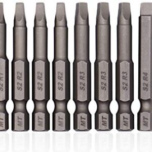 Roberston Bits Set, Square Head Screwdriver, Square Screwdriver bits #1#2#3#4, Scrulox Screwdriver, Impact Rated Bit Sets 10 Piece by Milliontronic