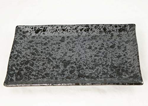 Sala Garden Rectangular Ceramic Humidity Tray for Bonsai Tree 7.75"x 5"x 0.75" - Black Stain Plant Container Accessories VG #PKR08