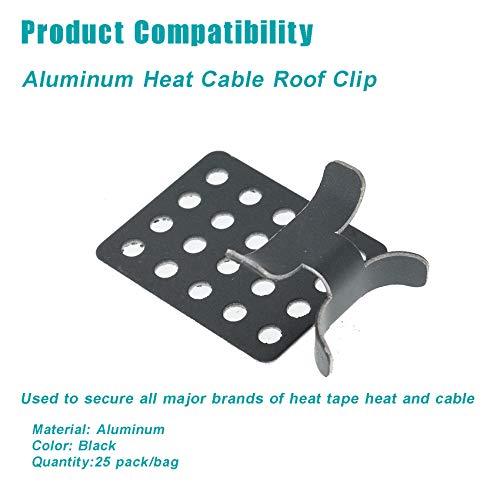 labwork 25 Pack Aluminum Heat Cable Roof Clip for Roofs Heat Cable and Ice Dam Heat Tape