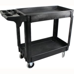 MaxWorks 80855 500-Pound Service Cart with Two Trays 30"X16" & 80876- Foldable Platform Truck Push Dolly 330 lb. Weight Capacity