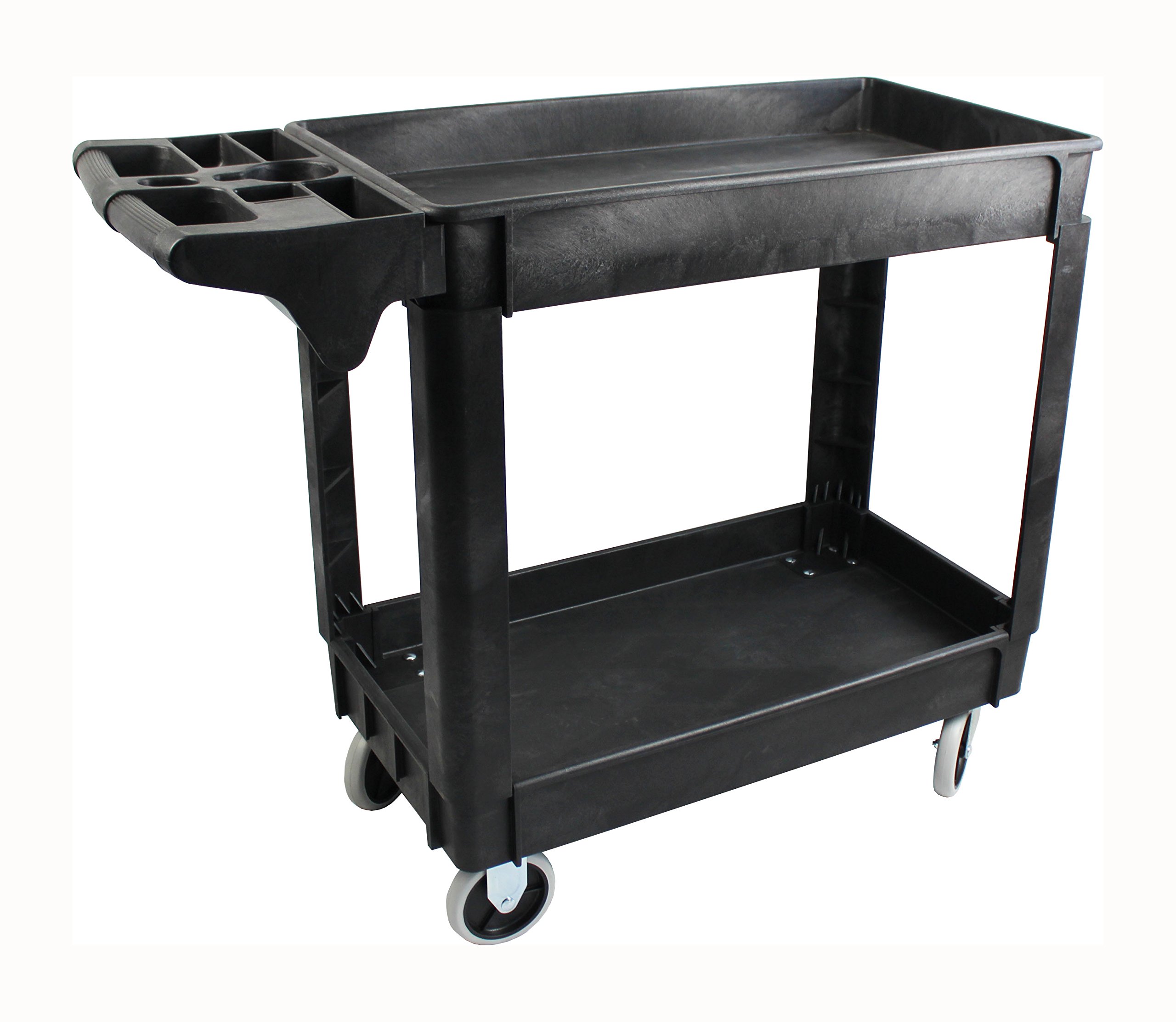 MaxWorks 80855 500-Pound Service Cart with Two Trays 30"X16" & 80876- Foldable Platform Truck Push Dolly 330 lb. Weight Capacity