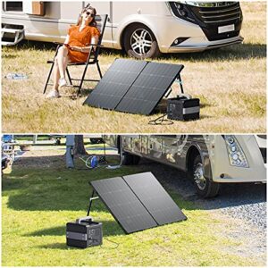 100W Solar Panels BigBlue Portable Solar Charger (18V/5.56A) with Carry-on Suitcase and Aluminum Kickstands, Waterproof Tempered Glass, 5.2ft Anderson Connector for RV Battery, Generators and Camping