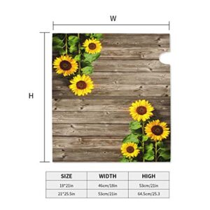 Sunflowers Wood Mailbox Covers Magnetic Post Box Cover Wraps Standard Size 21x18 Inches for Garden Yard Decor