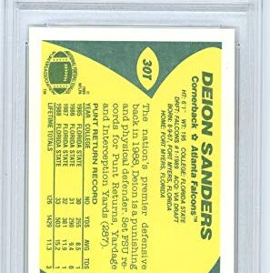 Deion Sanders 1989 Topps Traded Football Rookie Card RC #30T Graded PSA 9 MINT