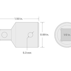 TEKTON 1/2 Inch Drive (F) x 3/8 Inch (M) Impact Reducer | SIA23101