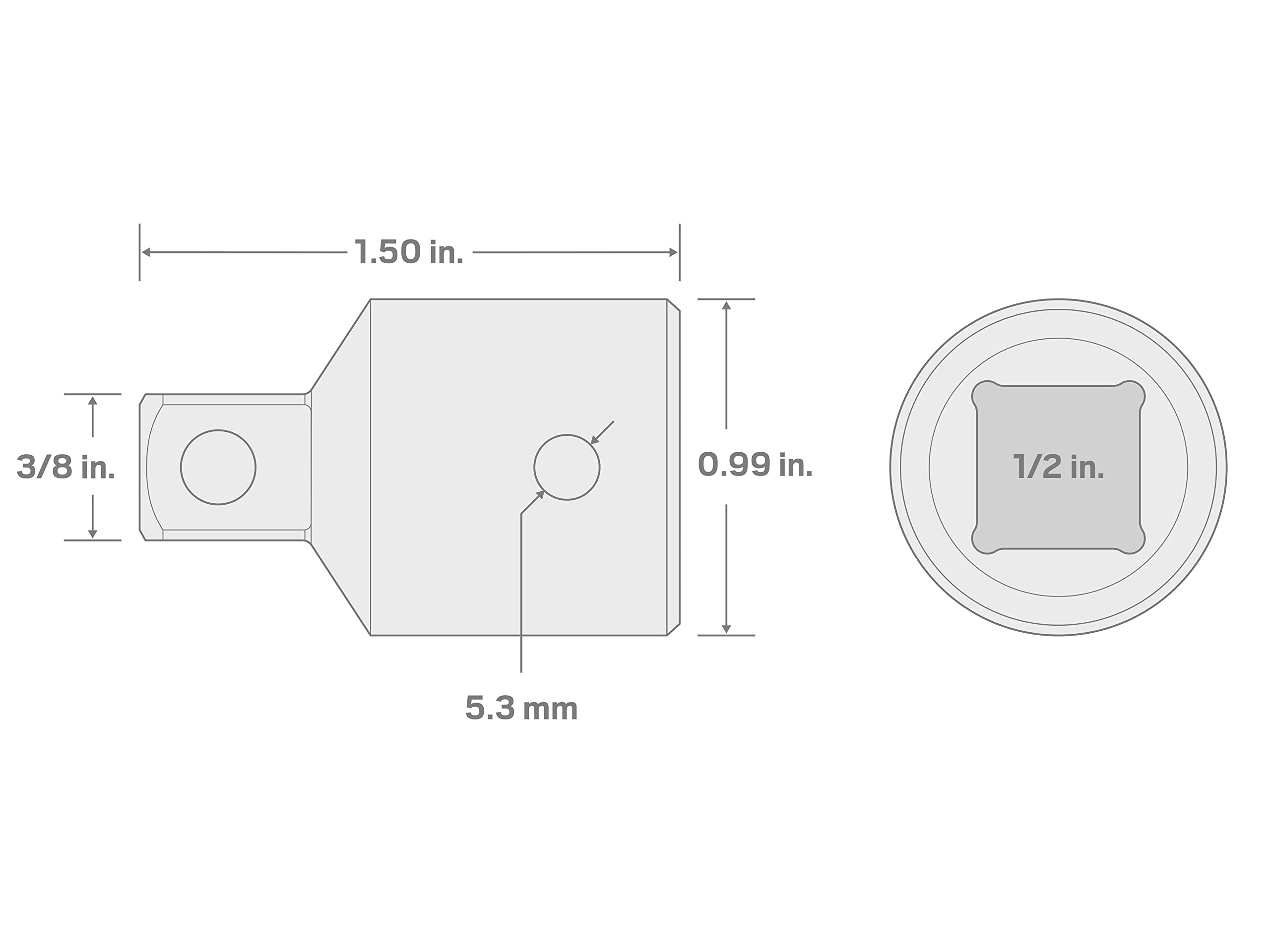 TEKTON 1/2 Inch Drive (F) x 3/8 Inch (M) Impact Reducer | SIA23101