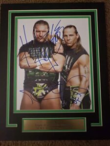 wwe wwf shawn michaels hbk dx hhh triple h 11x14 matted w/name plate photo autograph