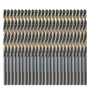 drillforce 24pcs, 1/8 inch drill bits, black and gold finish, high speel steel