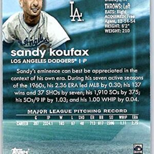 2020 Topps Stadium Club #290 Sandy Koufax Los Angeles Dodgers Baseball Card