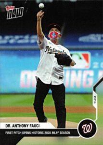 2020 topps now #2 dr. anthony fauci baseball trading card - throws out first pitch - limited print run