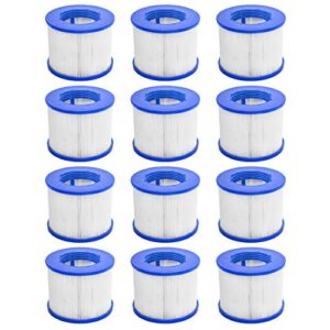 cosyspa hot tub filter | spa pool standard & screw in replacement cleaner cartridges | compatible with all inflatable hot tubs [pack of 1/6/12] (screw in, pack of 12)