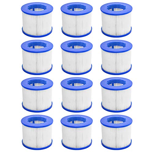 Cosyspa Hot Tub Filter | Spa Pool Standard & Screw in Replacement Cleaner Cartridges | Compatible with All Inflatable Hot Tubs [Pack of 1/6/12] (Screw in, Pack of 12)