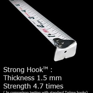 TAJIMA Tape Measure - SAE & Metric Scale 25ft/7.5m x 1 Inch Sigma Stop Measuring Tape with Acrylic Coated & Auto Locking Blade - SS-25/7.5MBW