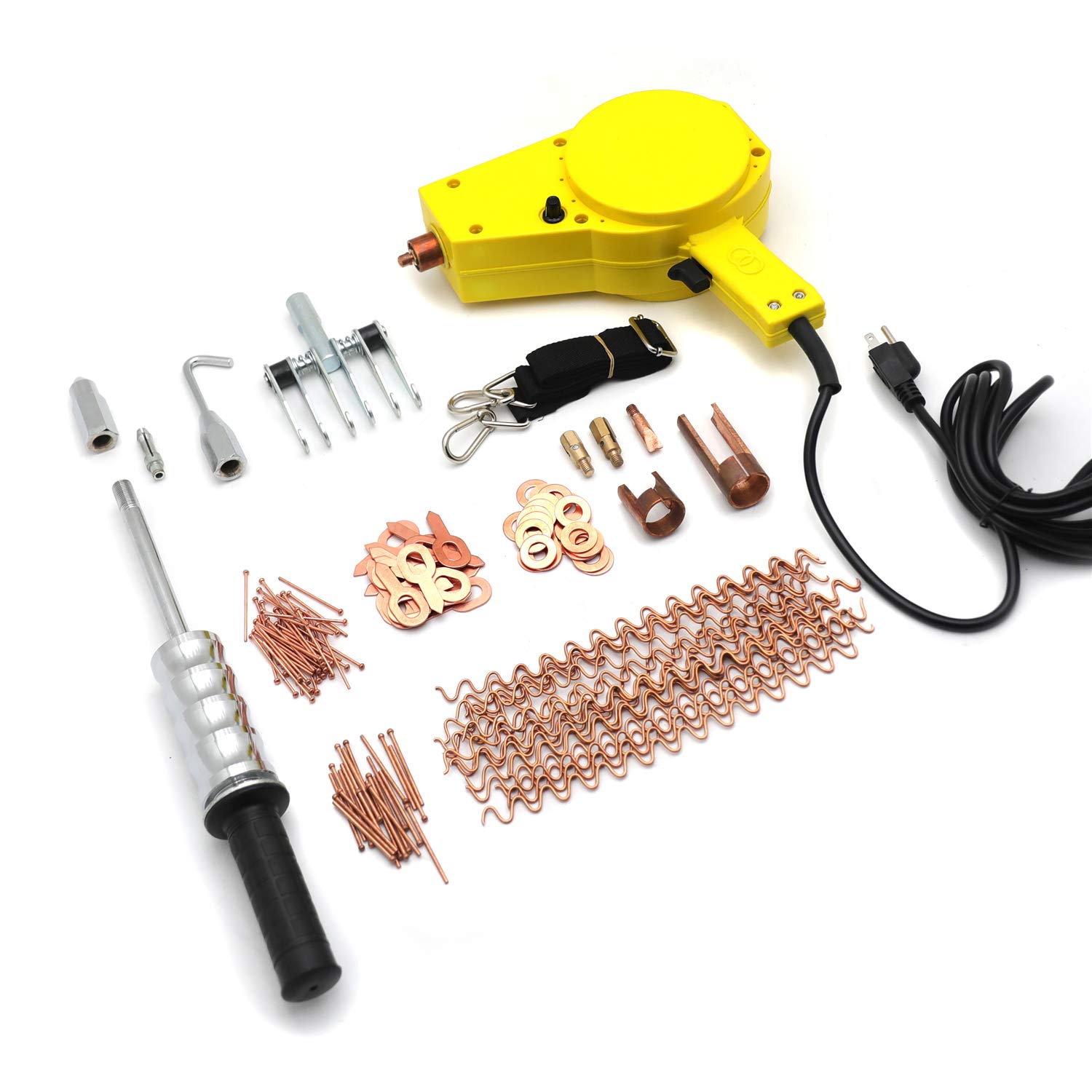 HTTMT- Premium Auto Body DENT REPAIR KIT Electric STUD WELDER GUN w/ 2lb Puller Hammer [P/N: ET-CAR-FIX008-BK]