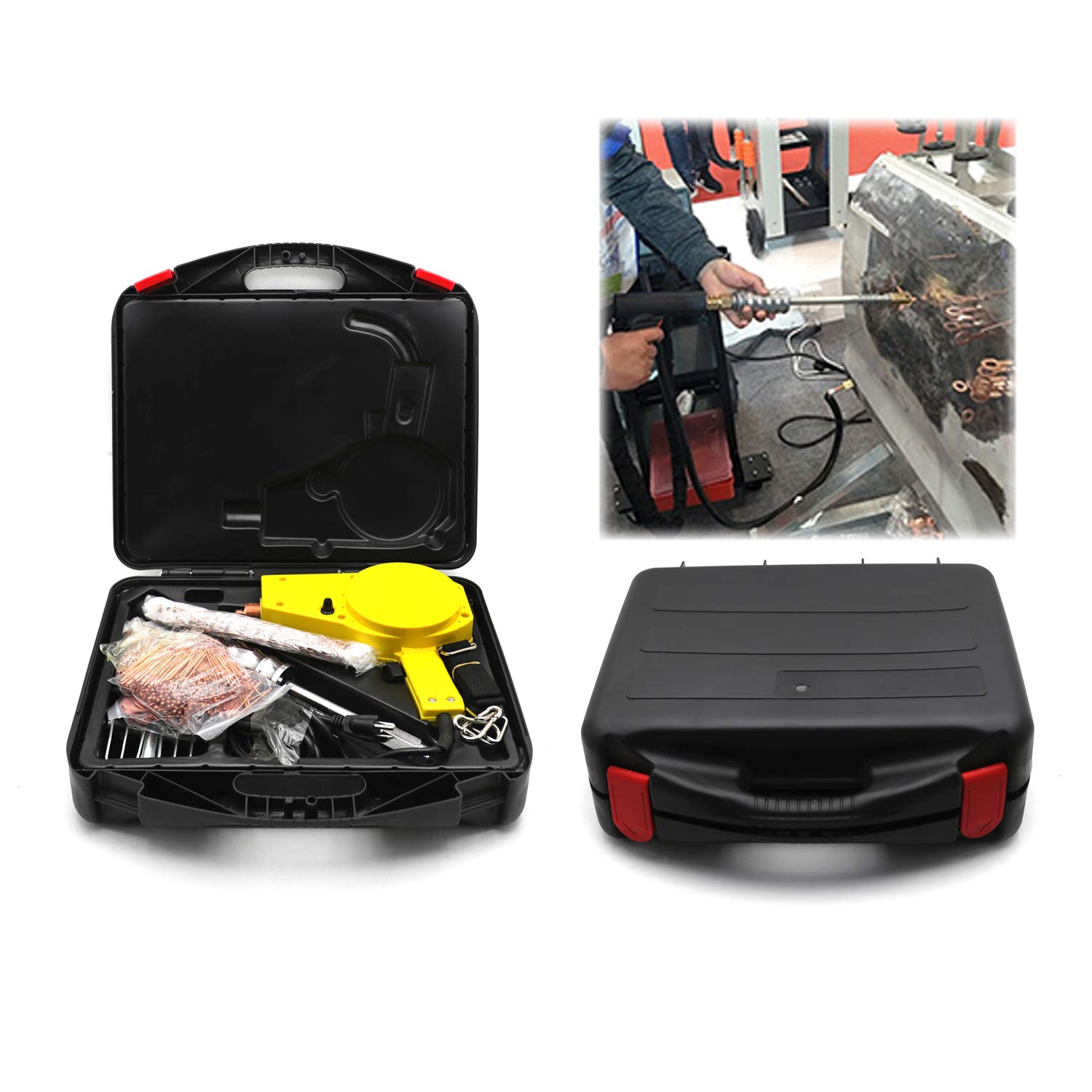 HTTMT- Premium Auto Body DENT REPAIR KIT Electric STUD WELDER GUN w/ 2lb Puller Hammer [P/N: ET-CAR-FIX008-BK]