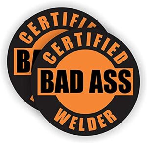 bad ass welder hard hat sticker/helmet decal label lunch tool box