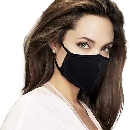 8 Pack Black Face Masks, Cotton Mouth Covering Unisex Black Dust Cloth Mask, Washable, Reusable Cloth Fabric Dust Proof