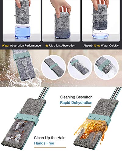 Microfiber Mop for Floor Cleaning-AYOTEE Hand Free Self Wringing Cleaning Floor Mop with 3 Washable Mop Pads, Dust Mop with 30pcs Floor Cleaning Slice